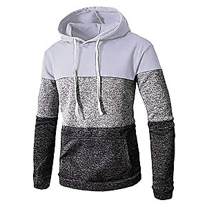 Hoodies for Men Thenlian Mens Autumn Winter Casual Long Sleeve Slim Pocket Fit Hoodies Blouse Top BU/L(Blue, L)