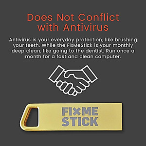 FixMeStick Gold Computer Virus Removal Stick for Windows PCs - Unlimited Use on Up to 5 Laptops or Desktops for 2 Years - Works with Your Antivirus