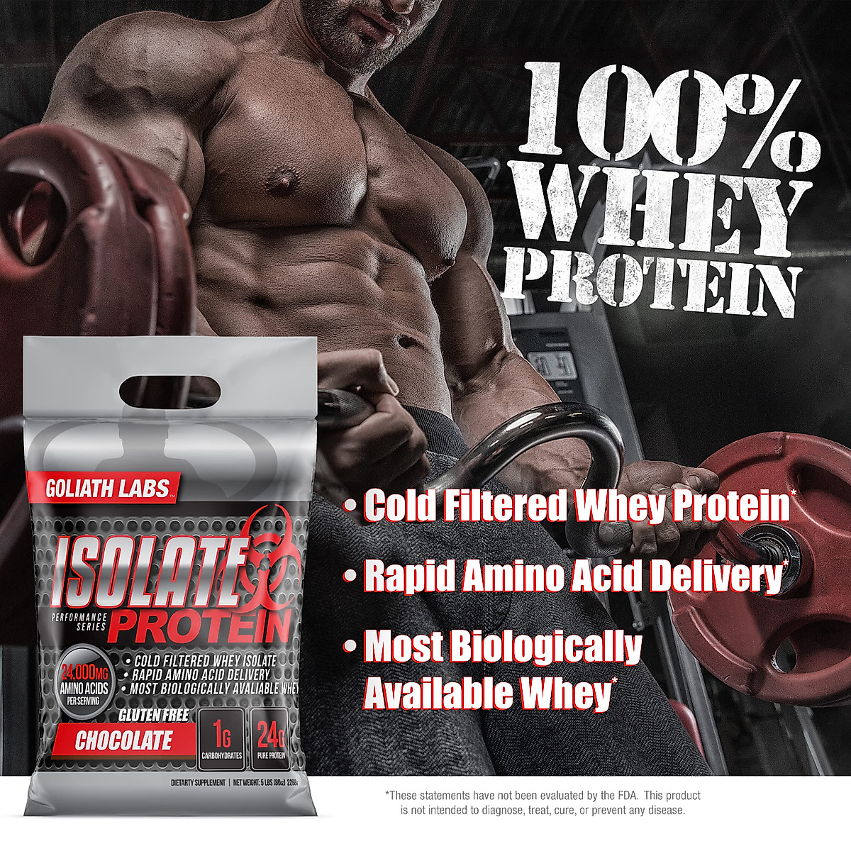 Goliath Labs Whey Protein Isolate [10 lbs/Strawberry] –Pure Protein Powder, 100% Cold Filtered, 24,000mg Amino Acids/Serving, Protein Mix for Muscle Strength (Packaging May Vary) – Diet & Nutrition