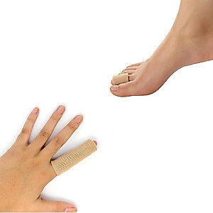 RUMOD Cuttable Toe Tubes Sleeves Made of Elastic Fabric Lined with Silicone Gel Toe Sleeve Protectors Relief Toe Pressure Pain Corn & Calluses & Blisters Remover for Men & Women (M, 1.2" x 0.8")