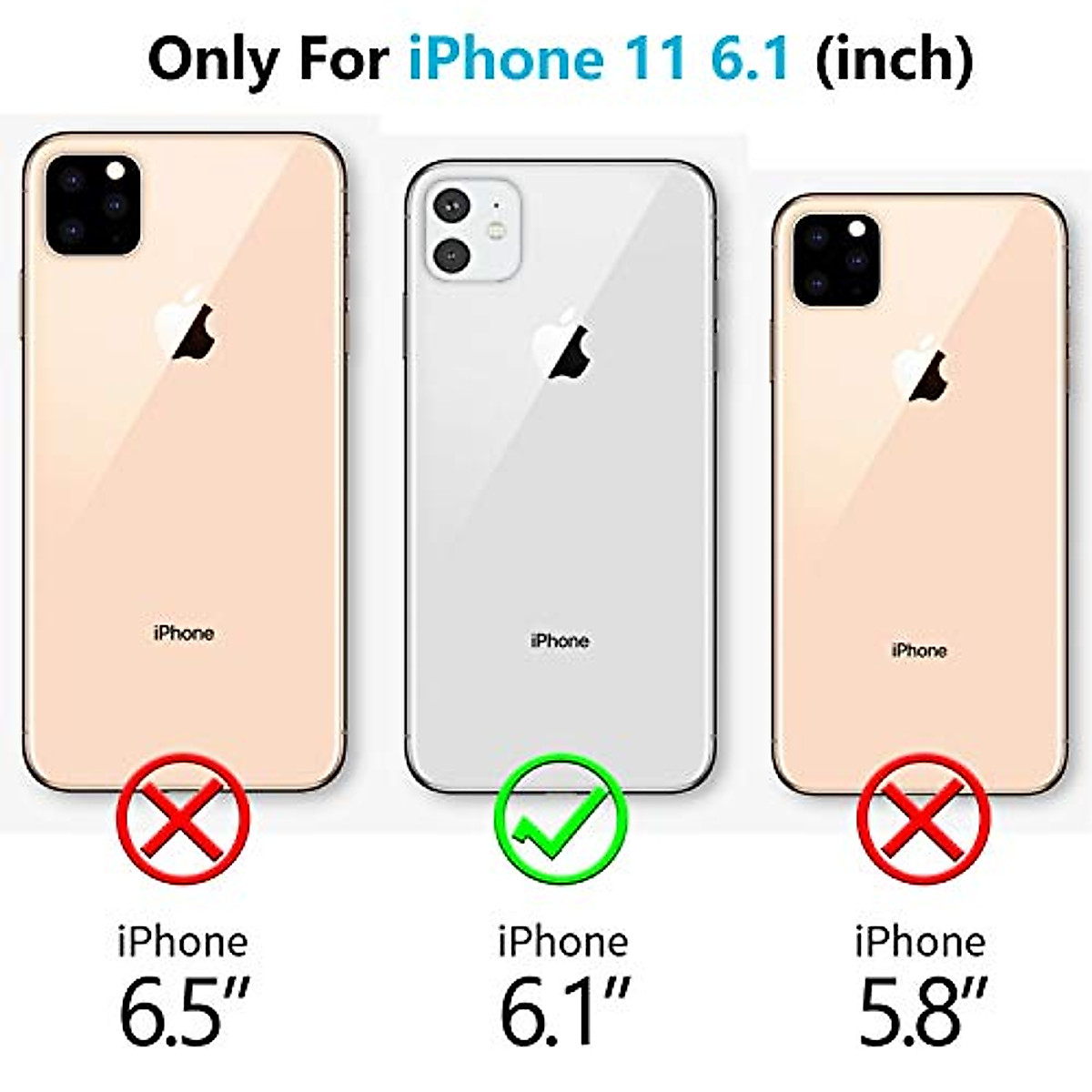 VAPESOON Compatible with iPhone 11 Waterproof Case, Built-in Screen Protector Full-Body Rugged Bumper Sealed Cover Shockproof Dustproof Waterproof Case for iPhone 11 6.1 inch (Black/Clear)