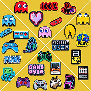 Euphaglaia Video Game Charms for Clog Shoes Decoration, Cartoon Charms Accessories for Adult Men (26)