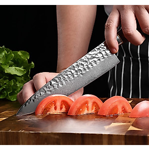 Kimfeng Damascus Chef Knife Handmade 67-Layer Folding Kitchen Knives 8 Inch Professional Chef Knives Japanese VG10 Core Stainless Steel Forging Corrosion Resistance