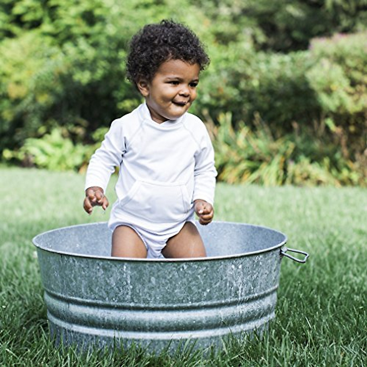 i Play. Baby Ultimate Reusable Snap Swim Diaper, New White, 6 Months