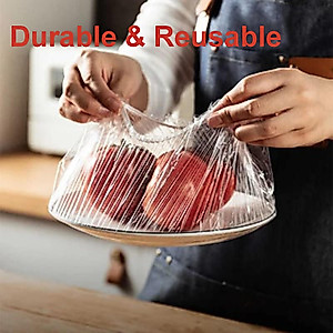 Dirtychop Reusable Fresh Keeping Bags/200PCS, Food Storage Covers Reusable Stretch Plastic Wrap Bowl Covers, Universal Food Tents/Food Covers for Outdoors, Kitchen (300 Pcs)