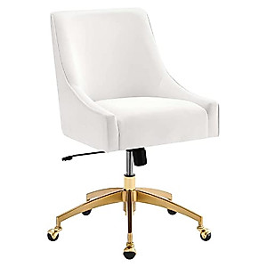 Modway Discern Performance Velvet Swivel Office Chair in White