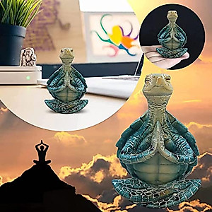 NIIAng Sea Turtle Meditation Home Decor, Meditating Figurine,Yoga Sea Turtle Figurine Decor,Tranquility Garden Statue Meditating Sea Turtle Sculptures for Collection
