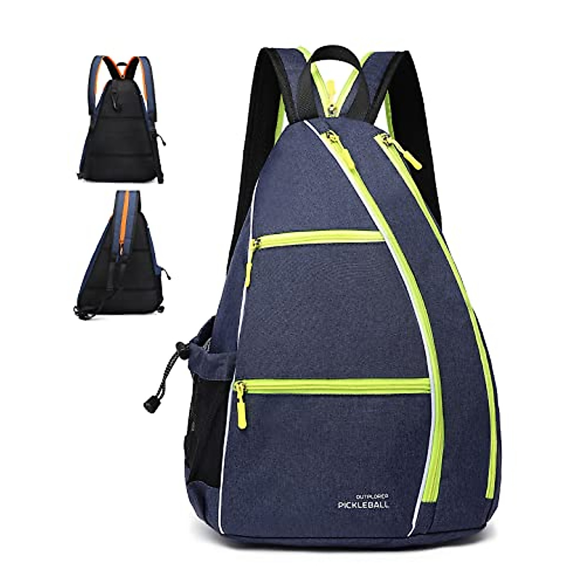 OUTPLORER Pickleball Bag for Men Women Pickleball Backpack Reversible Crossbody Sling Bag Sports Pickleball Sling Bag Adjustable Pickleball Backpack with Fence Hook