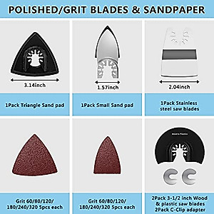 OTUCO 94 Pack Oscillating Saw Blades, Wood Metal Cutting Multitool Bi-Metal Blades Quick Release Tool Blades Kits Fit for Dewalt, Makita, Ryobi, Rockwell