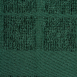 DII Basic Terry Collection Solid Windowpane Dishcloth Set, 12x12, Dark Green, 6 Piece