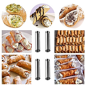 Grehge Chusen 35pcs Cream Horn Mold, Cannoli Forms Tubes Kits, Non-stick Stainless Steel 16pcs Cone Shaped and 12pcs Tubular Shaped Baking Molds for Danish Pastry Lady Lock Form, Cream Roll