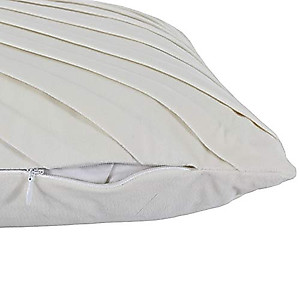 Thro by Marlo Lorenz Velvet Pillow, 1 Count (Pack of 1), Soft White