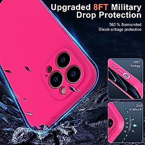 DEENAKIN iPhone 12 Pro Magnetic Case with Screen Protector and Enhanced Camera Cover,[Suitable for Magsafe] Soft Flexible Gel Rubber Bumper Protective Phone Case for iPhone 12 Pro 6.1" Hot Pink