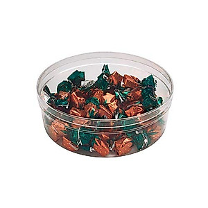 Pioneer Plastics 183C Clear Round Plastic Container with Frosted Bottom, 6.875" W x 2.625" H, Pack of 4