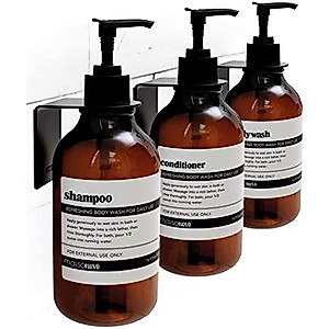 MaisoNovo Shampoo Dispenser for Shower Wall 3 Chamber, Soap Holder for Shower Wall, Self-Adhesive Wall Mount Toothbrush Holder, (3 Bottles, 2 Razor Holders, 1 soap Holder)