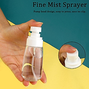 Fine Mist Travel Spray Bottle for Toiletries 2oz/60ml 2Pack Small Spray Bottle Travel Size Spray Bottles TSA Approved Leakproof Refillable Cosmetic Container for Hair Skincare Water Face Toner(2Clear)