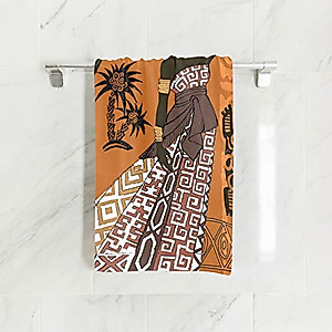 ALAZA Microfiber Gym Towel Beautiful African Woman, Fast Drying Sports Fitness Sweat Facial Washcloth 15 x 30 inch