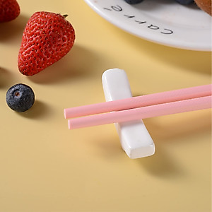 Dtdepth Fiberglass Chopsticks - 6 Pairs Pink Reusable Dishwasher Safe Chopsticks, Lightweight, Easy to Use, 9.48 Inch/24.1cm - Gift Set