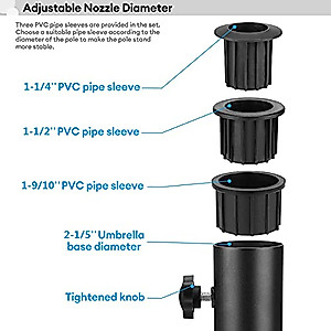 Deck Umbrella Mount Outdoor, 2.16'' Diameter In Wood Ground Flag Pole Holder , Bolt Down Windsock Pole Base Bracket, Adjustable Patio Table Umbrella Stand Outside for Garden Backyard Balcony Poolside Dock