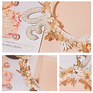 PartyforU 30th Birthday Headband - Handmade 30th Birthday Hairdband with Flowers for Women Fabulous Party Happy Birthday Gift Photo Shoot