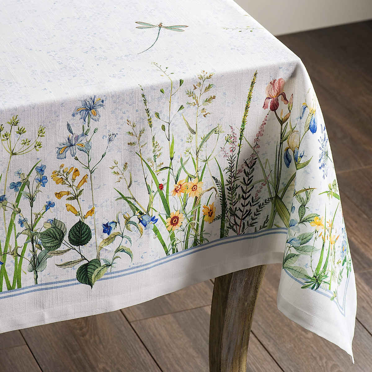 Maison d' Hermine Table Cover 100% Cotton 54"x72" Decorative Tablecloth Washable Rectangle Tablecloths, Dining, Home, Wedding, Banquet, Buffet, Fleurs De Mai - Spring/Summer