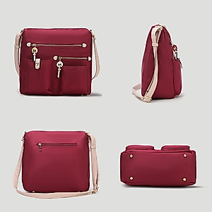 MKF Collection Crossbody Bag for Women, Nylon PocketBook Handbag Shoulder Bag Zipper Purse By Mia K