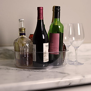 Spec101 Cabinet Lazy Susan Turntable Organizer - 1pc Clear Pantry Lazy Susan Kitchen Turntable 360 Degree Rotation Table