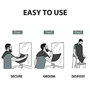 Beard Apron, Beard Bib Beard Trimming Catcher Bib Beard Hair Catcher for Men Shaving Beard Bib Hair Catcher Beard Hair Catcher for Sink Non-Stick Beard Cape,Grooming Gifts for Men-White