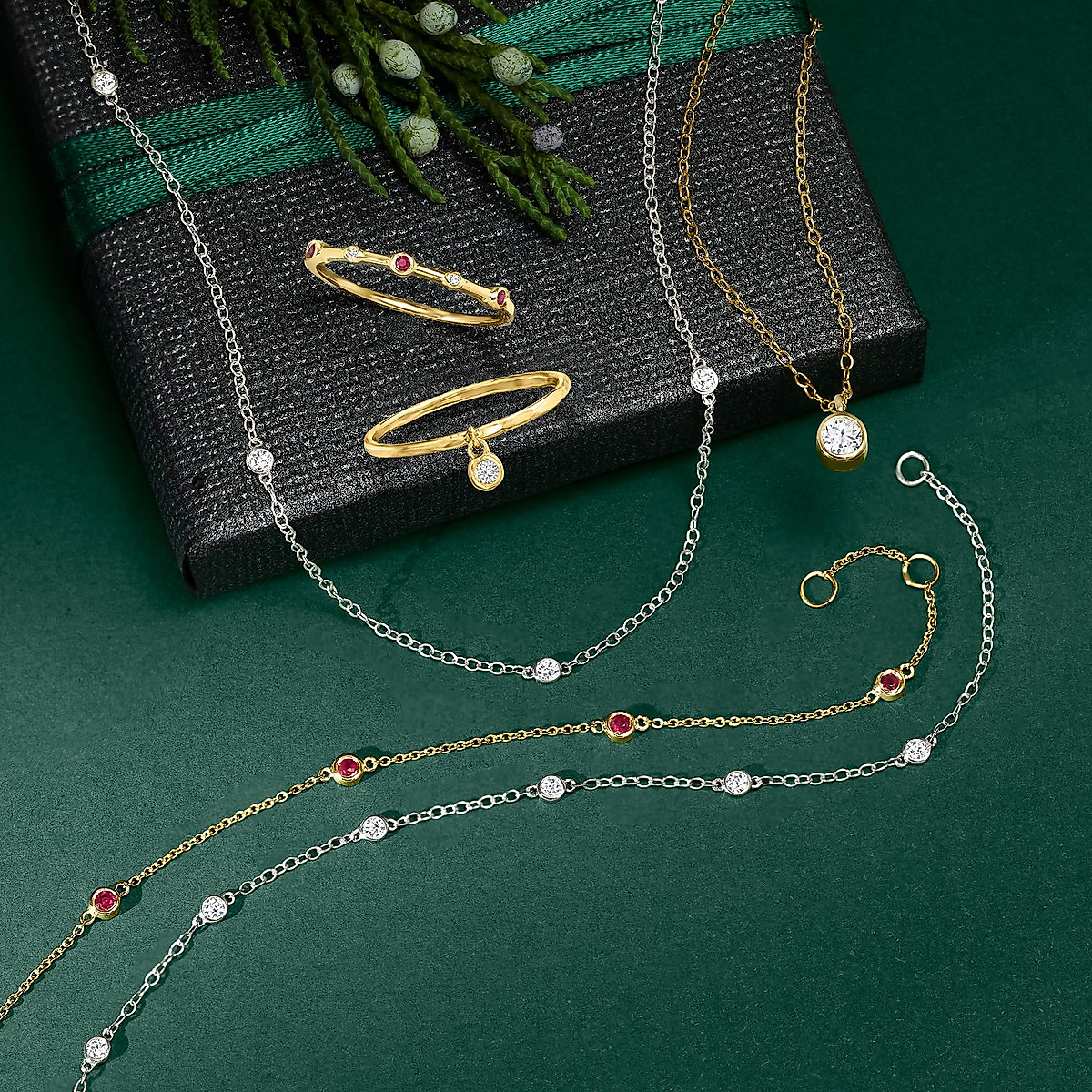 RS Pure by Ross-Simons Gemstone and Diamond-Accented Ring 14kt Yellow Gold