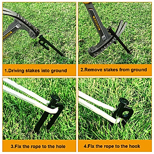 ABuff 12 Pcs 16 Inch Tent Stakes Heavy Duty Metal Tent Pegs，Camping Steel Tent Stakes for Unbreakable and Inflexible Camping Backyard Rocky Ground