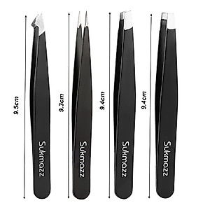 Sukmazz Tweezers for Eyebrows,Eyebrow Tweezers Set for Ingrown Hair Removal Eyelash Extension Eyebrows Plucking Tweezers
