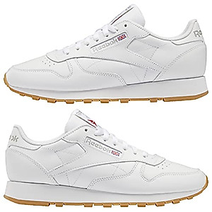 Reebok unisex adult Classic Leather Sneaker, Ftwr White/Pure Grey 3/ Rubber Gum-03, 11.5 Women 10 Men US