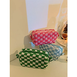 Small Cosmetic Bag Cute Makeup Bag Y2k Accessories Aesthetic Make Up Bag Y2k Purse Cosmetic Bag for Purse (Brown)