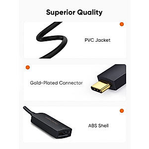 CableCreation USB C to DP Adapter 4K@60Hz, USB C to DisplayPort Adapter, Compatible with iPhone 16 15 Pro Max Plus, MacBook Pro Air, Mac Mini, iPad Pro, XPS, Galaxy, Rift S, Black