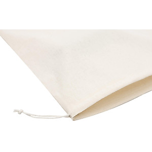 100 Percent Cotton Muslin Drawstring Bags For Shoes Storage Pantry Gifts (12 x 16 inch - 6 pack, Beige)