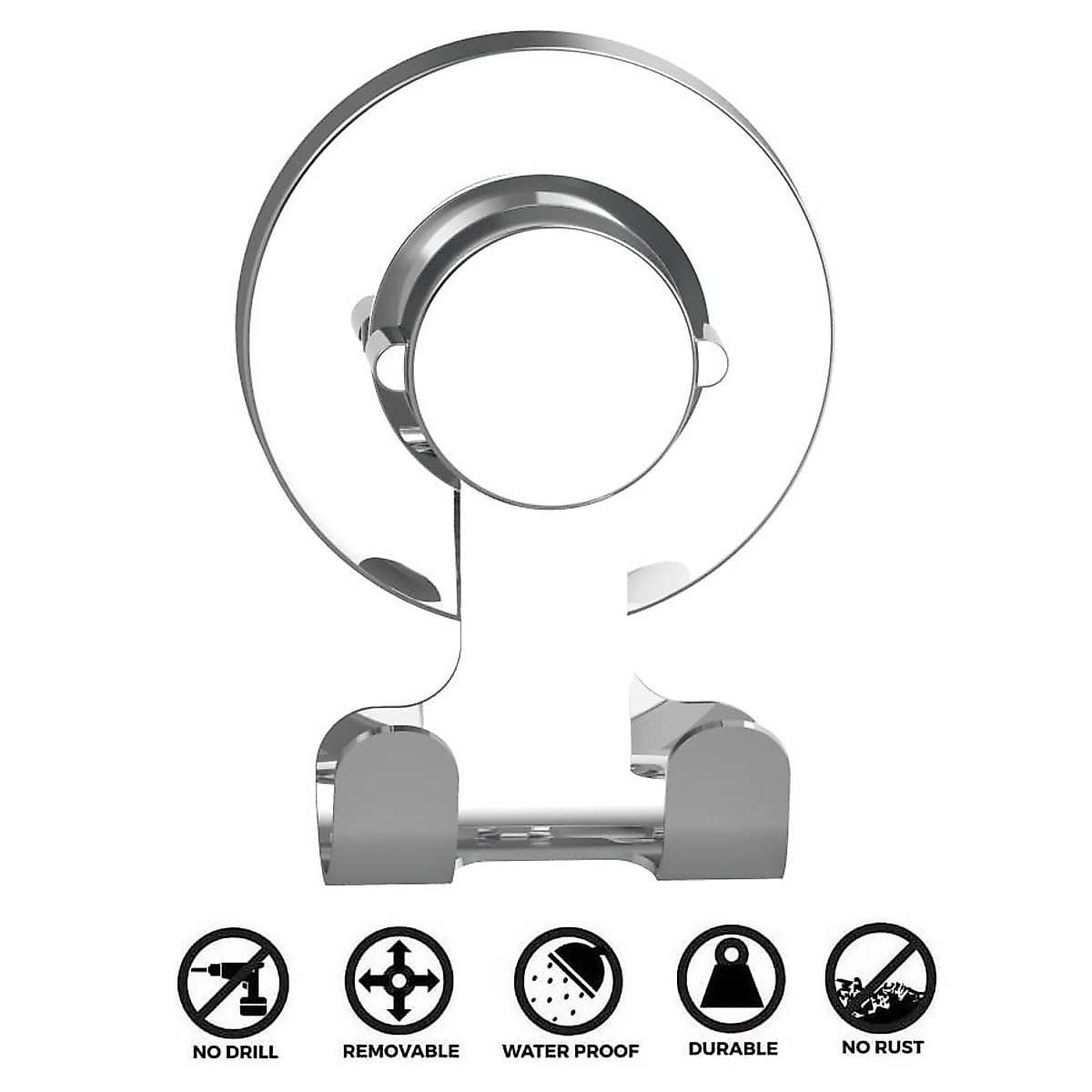 Suction Cup Hooks Razor Holder Powerful Vacuum Organizer for Towel, Razor, Coat, Bathrobe and Loofah 304 Stainless Steel Removable Hooks for Bathroom & Kitchen, Towel Hanger Storage (2 Pack)