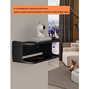 Bedside Shelf Accessories Organizer for Bedroom Bedside Wall Organizer Universal Bedside Shelf Wall Mount for Glasses/Remote/Earphone/Cell Phone and More (Black)