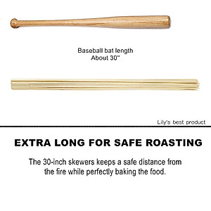 HOPELF 36" Natural Bamboo Skewers Sticks for Marshmallows，S'Mores，BBQ，Kabob，Grilling，Barbecue，Roasting，Camping.More Size Choices 6"/8"/10"/12"/14"/30"(100 PCS)
