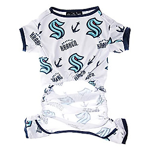 Littlearth Unisex-Adult NHL Seattle Kraken Pet PJs, Team Color, Small