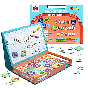 161Pcs Magnetic Letters Numbers Foam Magnets Funny Alphabet Magnets for Fridge Baby Magnets with Zoo and Farm Animals Educational Toy with Magnet Board Spelling Learning Preschool Toy