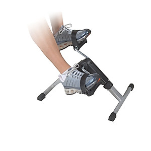 Drive Medical RTL10273 Deluxe Folding Pedal Exerciser with Electronic Display for Legs and Arms, Under Desk Bike Pedal Exerciser, Fully Assembled, No Tools Required, Black