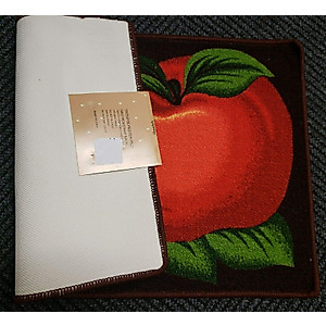 THE RAISE Kitchen Rug, Kitchen Mat, Printed Kitchen Rug (nonskid Back) (18" x 30") 2 Apples, Green & RED