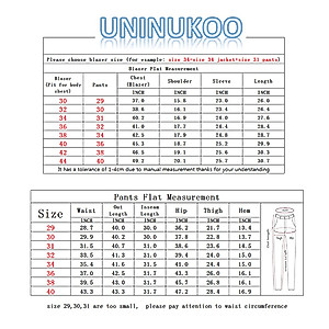 UNINUKOO Mens Suit Slim Fit 1 Button 2 Piece Wedding Party Holiday Solid Color Tux Suits for Men US Size 30 Pink