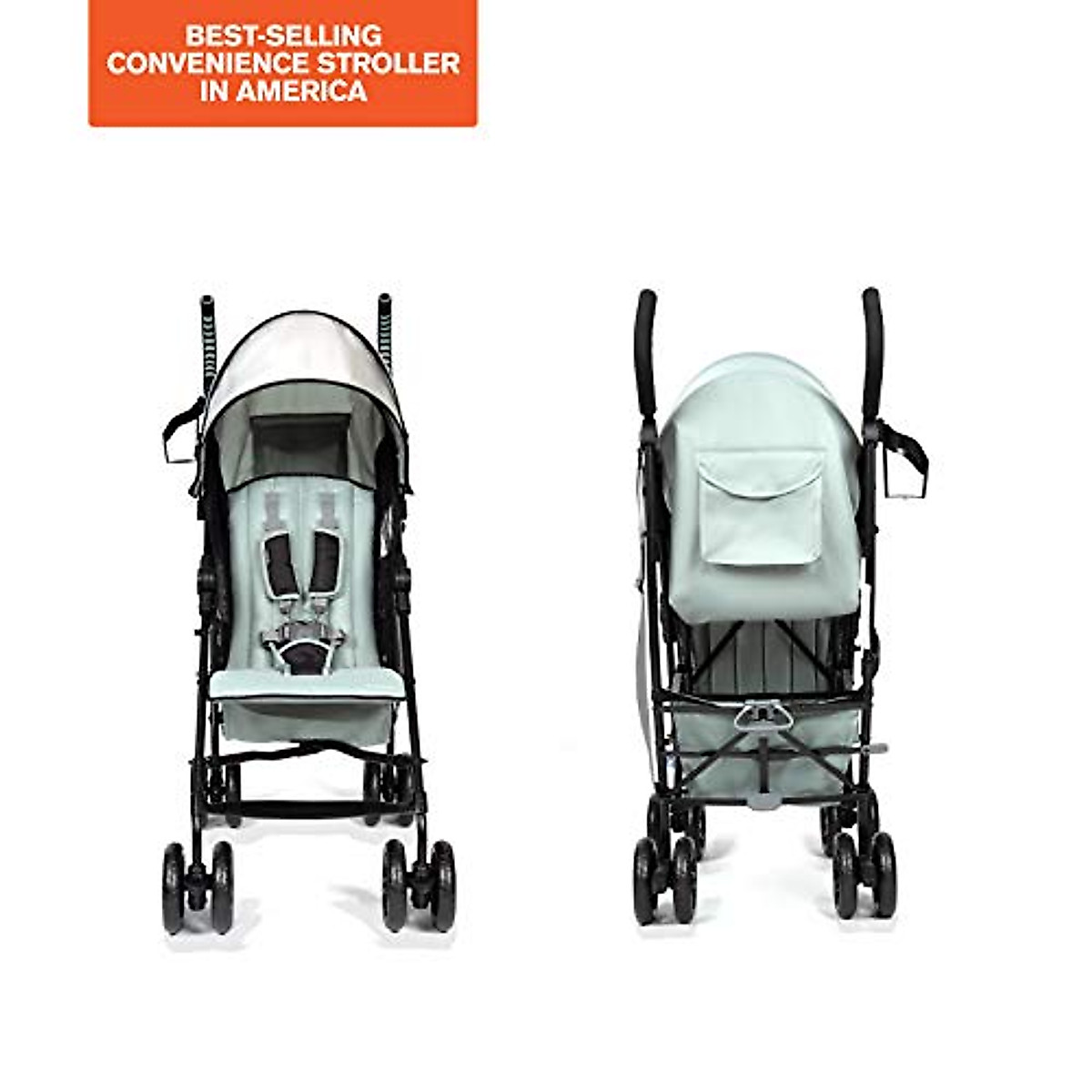 Summer Infant 3Dlite Convenience Stroller, Eucalyptus–Lightweight Stroller with Aluminum Frame, Large Seat Area, Mesh Siding, 4 Position Recline, Extra Large Storage Basket-Infant Stroller for Travel