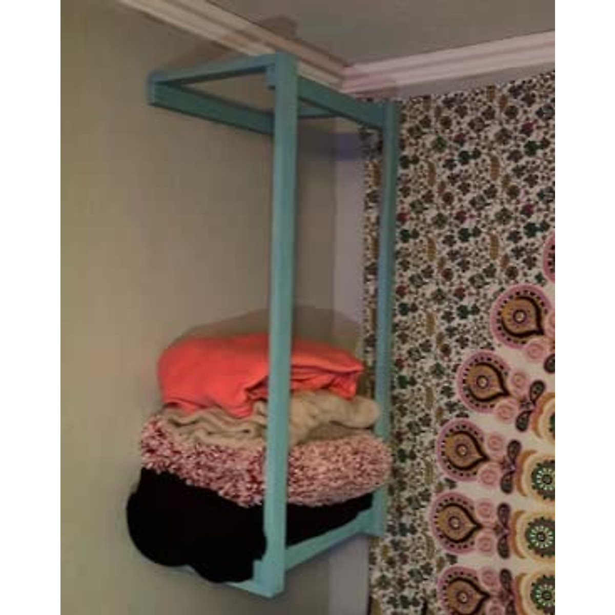 Teal Blanket Rack Quilt Rack Towel Storage 36"