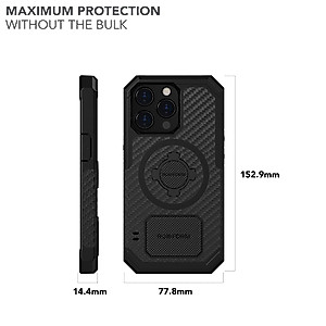 Rokform - iPhone 13 Pro Case, Rugged Series, Dual Magnet Plus MagSafe Compatible, Magnetic Protective Apple Gear, iPhone Cover with RokLock Twist Lock, Drop Tested Armor (Black)