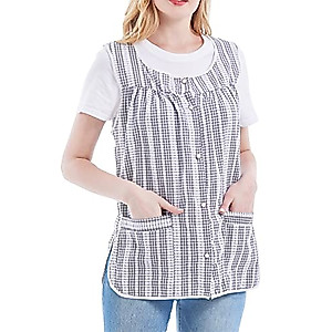 Nanxson Women Cobbler Apron with 2 Patch Pockets,Smock with Buttons for Work Chef kitchen CF3152