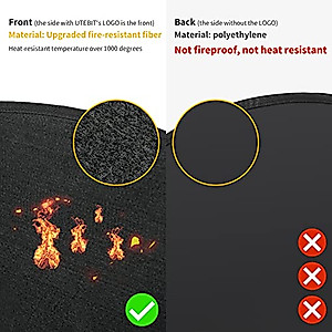 UTEBIT 42" Round Fire Pit Mat, Fireproof Mat for Under Fire Pit, Grill Mat Patio Protect Mat for Grass Outdoor Wood Burning Fire Pit, BBQ Smoker, Portable Reusable and Waterproof