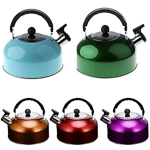 TTKL Stainless Steel Whistling Coffee Tea Kettle Camping Boat Water Pot & Handle