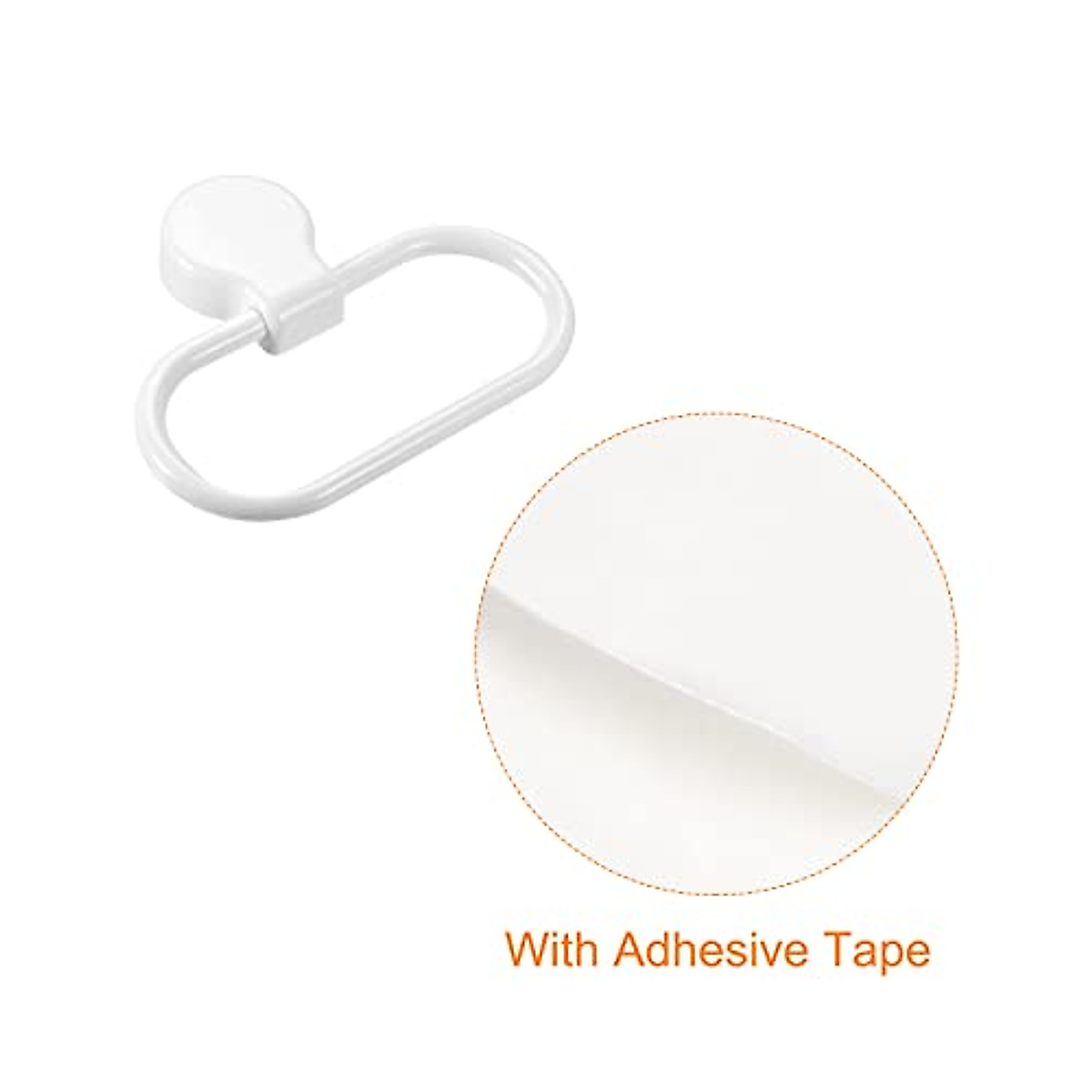 HARFINGTON Wall Mounted Oval Towel Ring ABS Hanging Holder Self-Adhesive for Bathroom Kitchen Accessories, White & Green